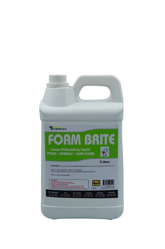FOAMBRITE LIQUID DETERGENT DISHWASH (5 LITERS) - Brian Bell Chemicals