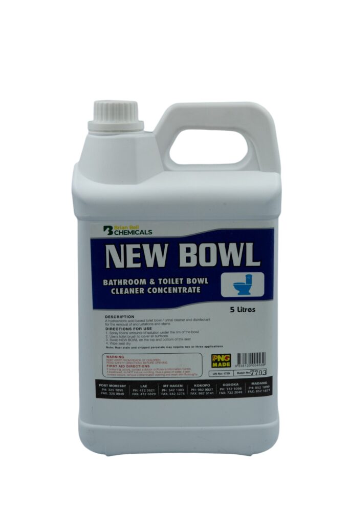 NEW BOWL LIQUID TOILET BOWL CLEANER (5 LITERS) - Brian Bell Chemicals